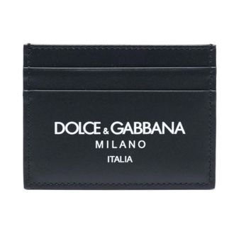 Dolce & Gabbana Mitternachtsblaue Lederkartenhalter mit Logo-Druck - - Accessories - Herren - Blau - ONE SIZE