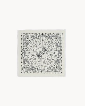 Kujten Petit bandana cachemire, imprim&eacute; signe astrologique Verseau - Petit Bandana Hachi Sign Verseau