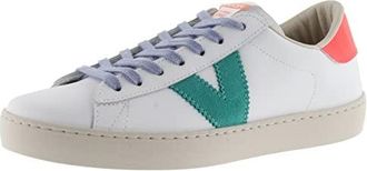 Victoria 1126171-MEN Basket Basse Berlin Cuir & PI&Egrave;CES en Fluor Plateau Homme Coral 45