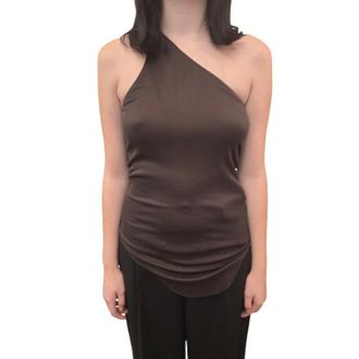 Rick Owens Femme, Tops, Brun, Taille: 36 FR One Shoulder Tank