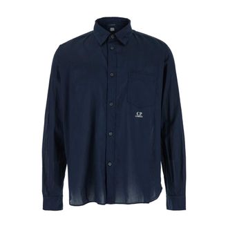 C.P. Company C.p. Company, Homme, Chemises, Bleu, Taille: L Chemise Poche Mussola