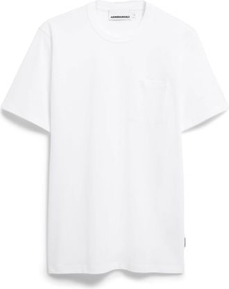 Armedangels Herren Midweight T-Shirt aus Bio-Baumwolle MAARKOS Pocket Relaxed Fit White