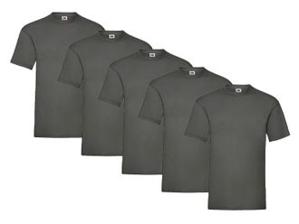 Fruit Of The Loom 5 T-Shirts Valueweight S M L XL XXL XXXL 3XL Diverse Farbsets ausw&auml;hlbar, 5X Graphit + 1 HL Kauf Notizblock, Gr&ouml;&szlig;e XXL