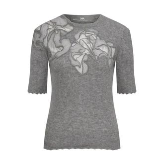 Ermanno Scervino Kurz&auml;rmeliger Pullover - - Knitwear - Damen - Grau - M