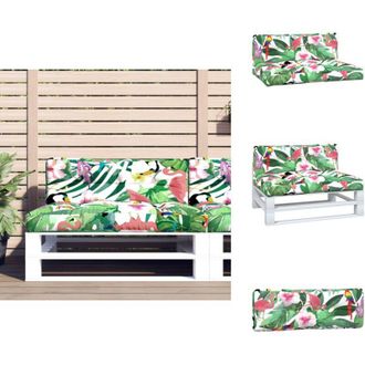 vidaXL Coussins de palette lot de 2 multicolore tissu - Coussins Exterieurs - Coussins Patio - Coussin Jardin - Cushions D&eacute;coratifs - Coussins Design