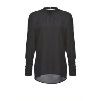Pinko Schicke Crepe de Chine Bluse - - Blouses & Shirts - Damen - Schwarzk - L