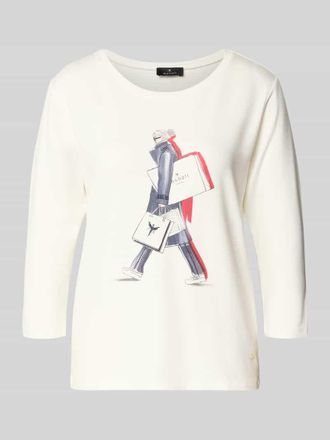 Monari Regular Fit Longsleeve aus Viskose-Mix mit Ziersteinbesatz