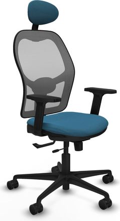 Piqueras y Crespo B&uuml;rostuhl mit R&uuml;ckenlehne und 2D-Armlehnen, h&ouml;henverstellbare Lendenwirbelst&uuml;tze und festes Kopfteil, ausgestattet mit Syncro/Traslack und eingespritz