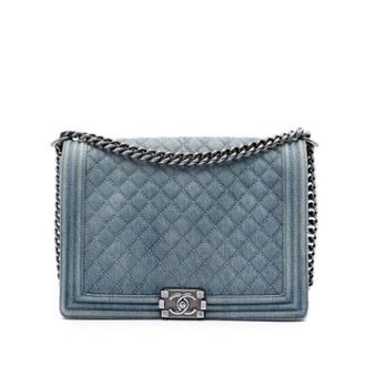 Chanel Sac bandouli&egrave;re Boy Flap Pre-owned - Femme - Pre-owned - Bleu - Taille: ONE Size