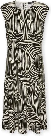 Elena Miro Femme, Robes, Noir, Taille: 48 FR Robe en jersey imprim&eacute;