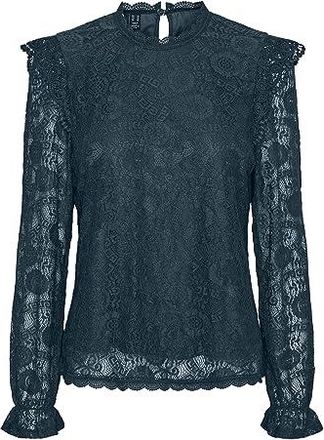 Pieces Pcolline Ls Lace Top Noos Bc Femme Blouse