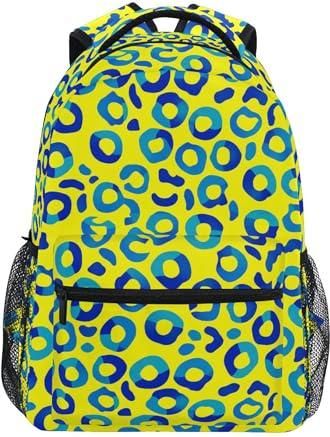 Generic Bleu Rond Jaune 23100919 Sacs D&Eacute;cole Unisexe Cartables Scolaires L&eacute;ger Sacs A Dos Pour Randonn&eacute;e Travail Plein Air 29X40Cm