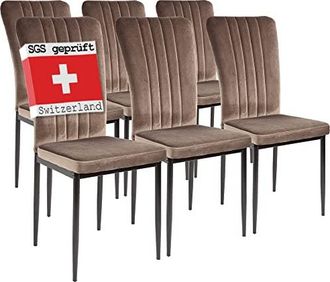 Albatros-Moebel Chaises de Salle &agrave; Manger Modena, Lot de 6, Marron, test&eacute;es SGS