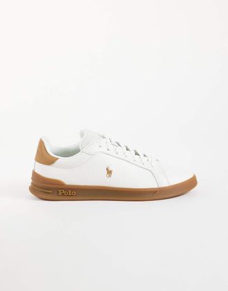 Polo Ralph Lauren Heritage sneakers de tennis blanches et camel