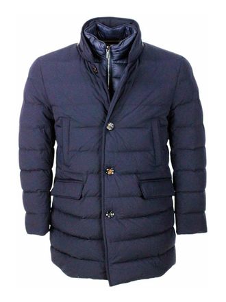 Moorer Manteau Court - Bleu Foncé
