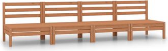 vidaXL Vidaxl - Set Salotto Da Giardino 4pz Marrone Ambra Legno Massello Pino