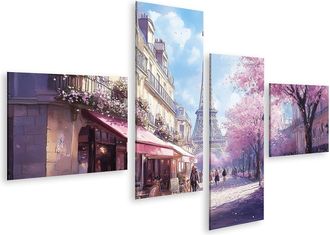 Islandburner Bild auf Leinwand Fr&uuml;hlingszeit in Paris mit Blick auf den Eiffelturm Bilder Wandbilder Poster