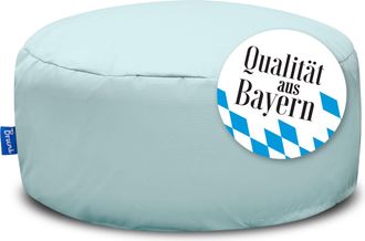 Bruni Pouf Sitzhocker M in Eisgrau - runder Sitzpouf, Indoor und Outdoor als Fu&szlig;hocker, Yoga-Sitzkissen, Meditationskissen geeignet, in Deutschland gefertig