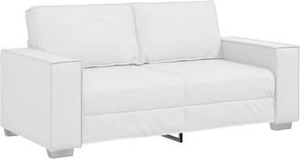 vidaXL Liebesbank Sofa 140 cm mit Kissen Weiß Kunstleder Vidaxl