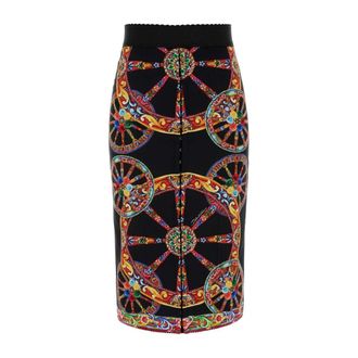 Dolce & Gabbana Bedruckter Charmeuse-Rock - - Skirts - Damen - Mehrfarbig - S