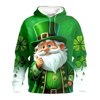 Generic Sweat &agrave; capuche pour la Saint-Patrick pour homme - Dr&ocirc;le de l&eacute;prechaun - Tr&egrave;fle irlandais - Costume de St Paddys - Vert Irlande - Chemise tendance &agrave; m