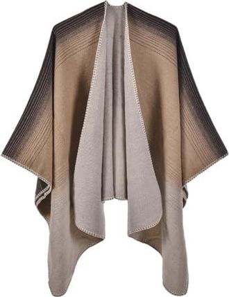 Generic Poncho Femme Hiver Chaud Chale Femme Hiver Chaud Cape Femme Effet enveloppant Cape Imprim&eacute;e Tendance Doubl&eacute;e Tr&egrave;s Chaude Polyvalente Saison Froide
