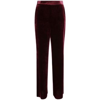 Etro Rote Samthose Damen Gerades Bein - - Trousers - Damen - Rot - L