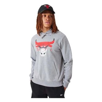 New Era Homme, Sweatshirts et sweats à capuche, Gris, Taille: S NBA Chicago Bulls NBA Drip Logo Sweat à capuche
