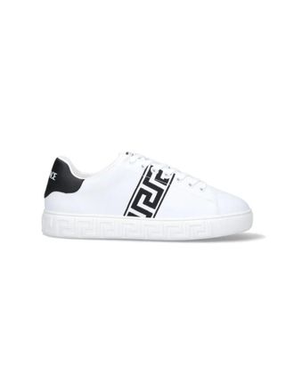 Versace Low-Top Sneaker - Low-Top Sneakers With Embroidered Logo - Gr. 39,5 (EU) - in Wei&szlig; - f&uuml;r Damen