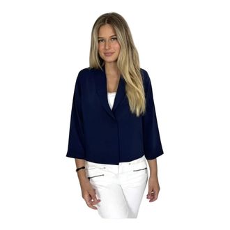 2-Biz Eleganter Navy Blazer mit &frac34; &Auml;rmeln - - Jackets - Damen - Blau - S