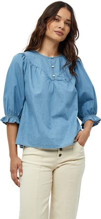 Desires Abigail 3/4 Ärmel Bluse Bluse Damen In Blau Herbst Bluse Elegant Größe S