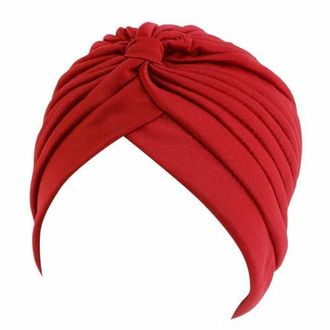 Generic Turban pliss&eacute; pr&eacute;-nou&eacute; torsad&eacute; pour femme - Bonnet africain uni - Extensible - Pour le sommeil, le cancer, la chimioth&eacute;rapie, la perte de cheveux, Rou