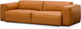 Studio Copenhagen home24 3-Sitzer Sofa Braun Echtleder Neka 251 x 71 x 102cm Modern