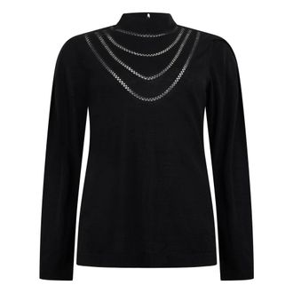 Alberta Ferretti Pullover mit hohem Kragen und langen &Auml;rmeln - - Knitwear - Damen - Schwarzk - S