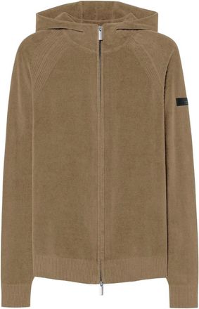 Roberto Ricci Design Velvet Techno Wash Hood Zip Knit - Homme - Sweatshirts et sweats &agrave; capuche - Brun - Taille: S