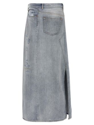 Maison Margiela Womens Blue Cotton Mini Skirt