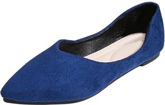 Generic Chaussures plates en daim pour femme - Bout pointu - Ballerines mocassins - Pour le bureau - Classiques - Pour le travail - D&eacute;contract&eacute;es - L&eacute;g&egrave;res et