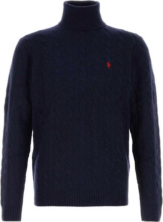 Polo Ralph Lauren Homme, Pulls, Bleu, Taille: XL Certified Wool And Cashmere Turtleneck