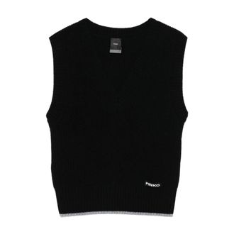 Pinko Pinko, Femme, Pulls, Noir, Taille: 42 FR Stagnone Gilet