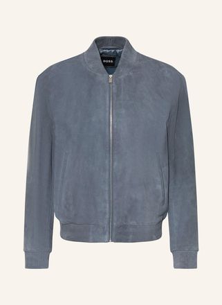 HUGO BOSS Lederblouson Muller blau