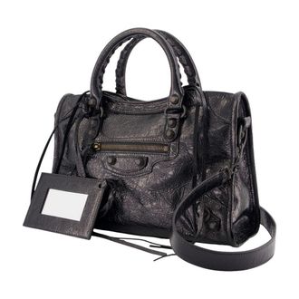 Balenciaga Womens Le City Bag S Leather Black Lambskin Handbags-purses
