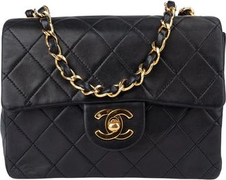 Chanel Crossbody Bags - Chanel Quilted Lambskin 24K Gold Single Flap Cross - Gr. unisize - in Schwarz - f&uuml;r Damen