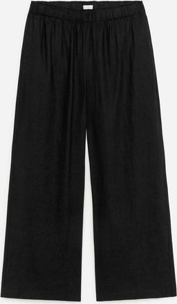 Arket Weite Leinenhose -Schwarz