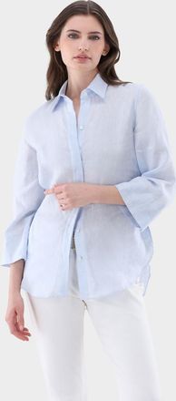 van Laack Hemdbluse aus Leinen mit Seitenschlitzen