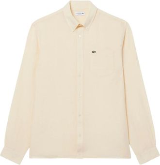 Lacoste Leinenhemd - - Shirts - Herren - Beige - M