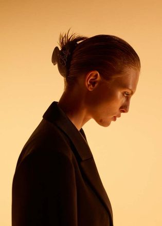 Mango Pince &agrave; cheveux effet nacr&eacute; &agrave; strass gris - Femme - Taille unique - MANGO