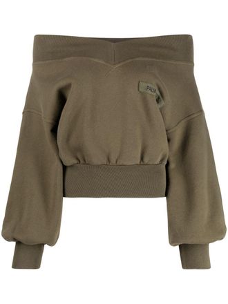 Palm Angels sweat &agrave; &eacute;paules d&eacute;nud&eacute;es - Vert