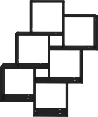 Generic Modernes Schwebendes Wandregal aus Holzwerkstoff, Dekorative Ausstellungsregale f&uuml;r Wohnzimmer, Schlafzimmer, Badezimmer und Heimb&uuml;ro (Schwarz)