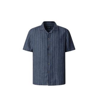 Fa&ccedil;onnable Chemise droite &agrave; rayures en lin