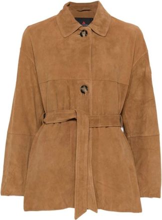 Peuterey Femme, Vestes, Brun, Taille: 42 FR Machuca Suede Leather Jacket